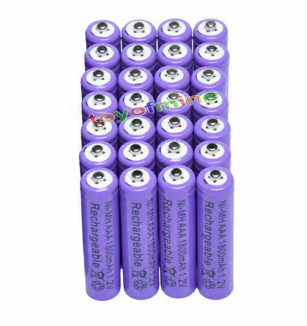 28 AAA 3A 1800mAh rechargeable battery cell purple NiMH $24.92 ...