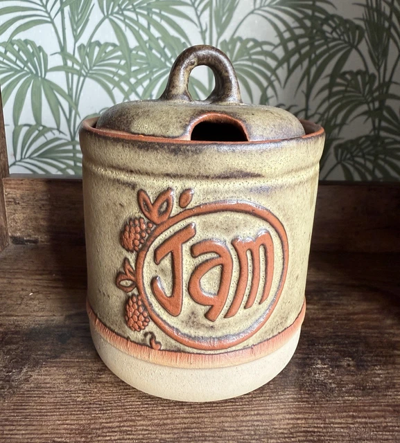 VINTAGE TREMAR CORNISH Studio Pottery Jam Pot Jar with Lid Stoneware £ ...