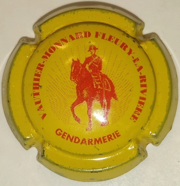 ANCIENNE CAPSULE DE Champagne VAUTHIER-MONNARD Gendarmerie n°8 Jaune et ...