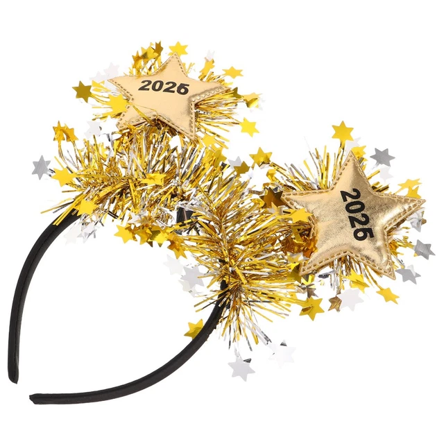 TINSEL 2026 NEW Year Headband Tiara Glitter 2026 NYE Hair Hoop with ...