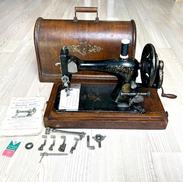 VICTORIAN 1889 SINGER 28k SEWING MACHINE GWO Hand Crank With ...