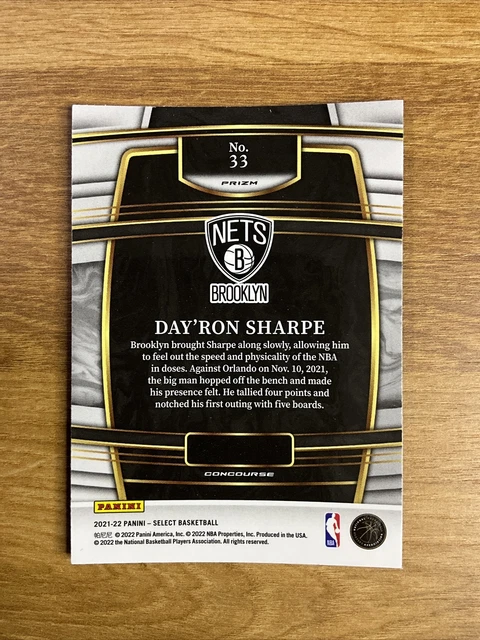2021-22 SELECT BASKETBALL Concourse Blue Prizm Day’Ron Sharpe Rookie ...