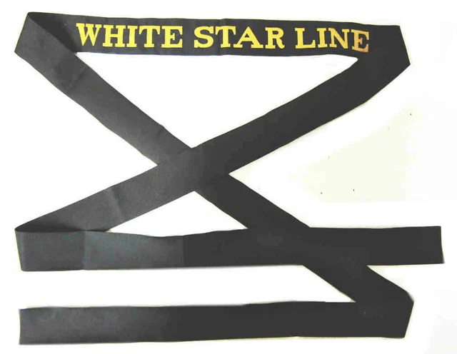 WHITE STAR LINE Cap Tally Ratings Titanic Badge Olympic Class Ocean ...