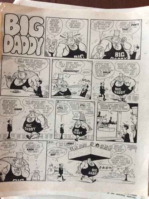 P4A EPHEMERA 1980S Comic Strip Big Daddy King Size Daddy Burgers £2.65 ...