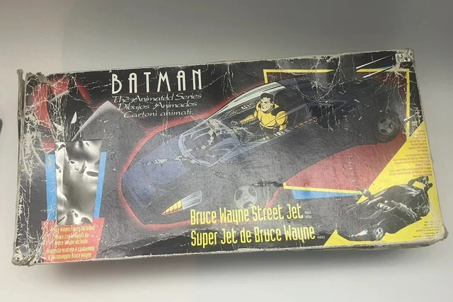 1993 BATMAN ANIMATED Bruce Wayne Street Jet Batmobile & Figure Boxed. £ ...