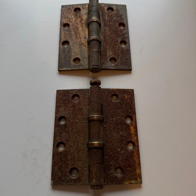 VINTAGE ANTIQUE DOOR Hinges Solid Heavy Duty Interior Old Architectural ...