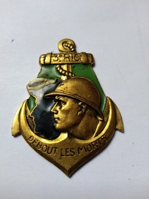 INSIGNE TDM 3° RIC RÉGIMENT INFANTERIE COLONIALE - DOS GUILLOCHÉ DRAGO H398 EUR 10,00 - PicClick FR
