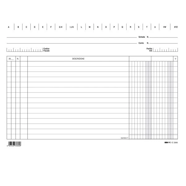 SCHEDE - 2 colonne - 17x24 cm (orizzontale) - bianco - Edipro - conf ...