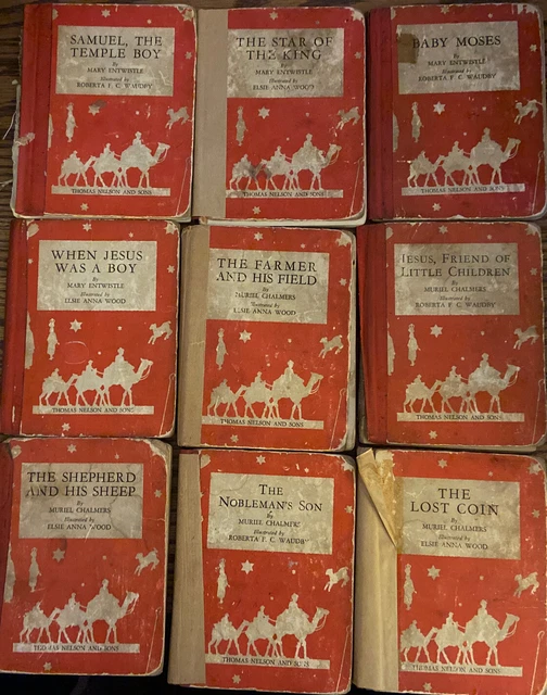 LOT OF 9 1935 Children's Bible Stories from Mary Entwistle & Muriel ...