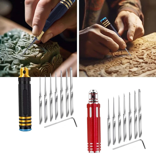 MODÈLE DE LIGNE de scribe sculpté 7 en 1 avec 7 lames pour les détails ...