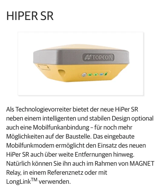 TOPCON HIPER SR, GPS, GNSS, GNNS Rover EUR 250,00 - PicClick DE