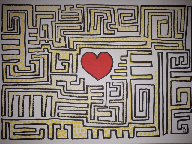 ORIGINAL INK ILLUSTRATION 'How do I find Love?' by Michelle Ranson EUR ...