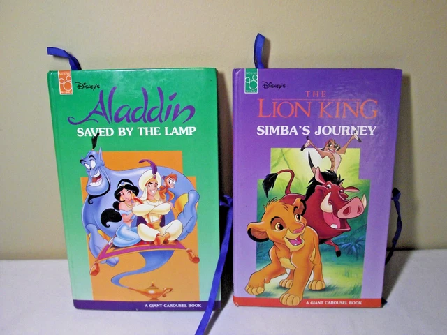 DISNEY THE LION King and Aladdin Giant Carousel Books Mouse Works ...