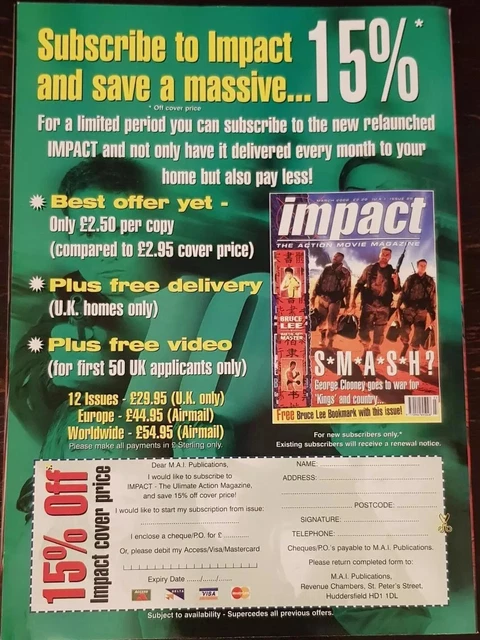 IMPACT ACTION MOVIE Magazine - Issue May - 2000 - Bruce Lee cover £10. ...