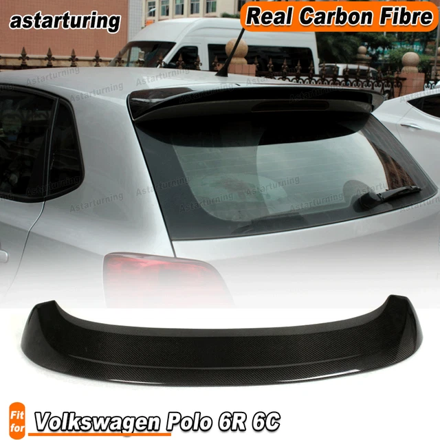 REAL CARBON REAR Roof Boot Window Spoiler Wing for Volkswagen Polo 6R ...