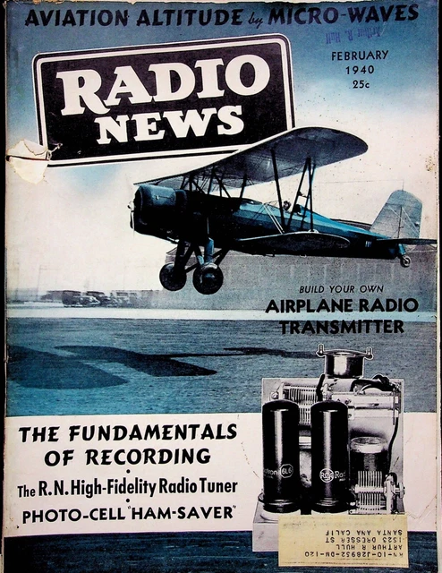 1940 BUILD YOUR Own Airplane Radio Transmitter - Radio News, Magazine £ ...