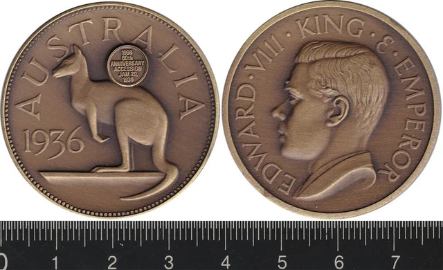 AUSTRALIA: 1936 CROWN King Edward VIII 1996 60th Anniversary ACCESSION ...