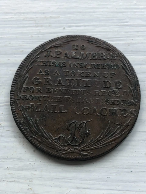 MIDDLESEX PALMER'S MAIL Coach Halfpenny Token circa 1790's £24.00 ...