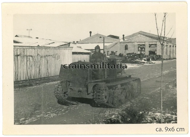 ORIG. FOTO RUSS. Beute Panzer Schlepper Traktor m. Geschütz in Russland ...