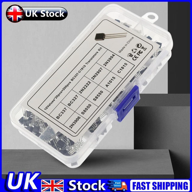 200PCS TRANSISTOR KIT PNP NPN TO-92 BC327 BC337 2N3906 S8050 S8550 ...