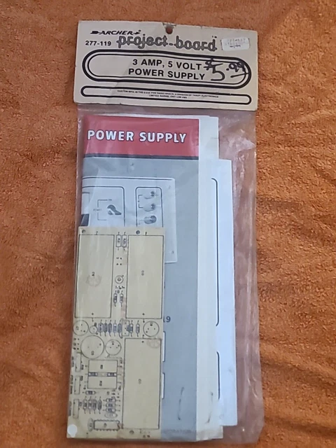 VINTAGE 70S ARCHER Radio Shack Project Board 5 Volt@ 3 Amp Power Supply ...