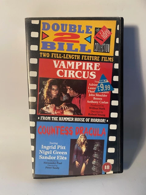 VAMPIRE CIRCUS & Countess Dracula UK VHS Hammer Bristish horror double ...