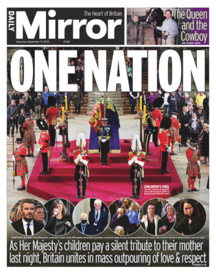 DAILY MIRROR NEWSPAPER 17th September 2022 Queen’s Death United The ...