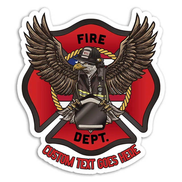 FIRE DEPARTMENT FIREFIGHTING Firefighter DETROIT SHIELDS 10" Thin Red ...