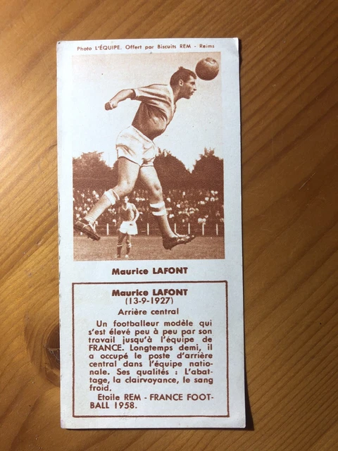 CARTE IMAGE FOOTBALLEUR Football Biscuits REM Maurice Lafont Arrière ...