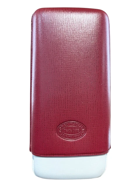 TROUSSE ÉTUI À Cigare Romeo Y Julieta en Cuir Rouge/Blanc Pour 3 Toro ...