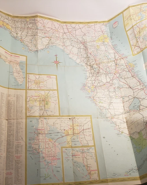 VINTAGE ROAD MAP Florida and West Indies 1972 Munich Olympics ...