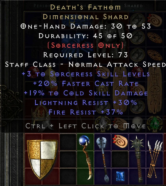 DEATH'S FATHOM DIMENSIONAL Shard - Diablo 2 Resurrected D2R - PC ...