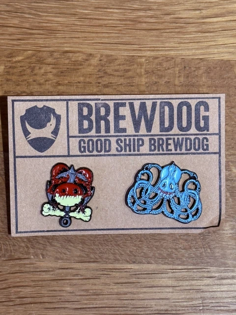 BREWDOG OCTOPUS CRAB Original Fisher Pin Badge Set - Ultra Rare £467.20 ...