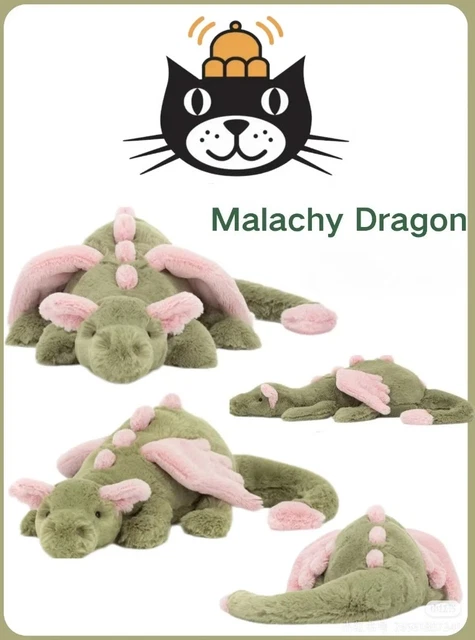 GIANT JELLYCAT MALACHY Dragon 50cm Exclusive Green Pink Plush Brand ...