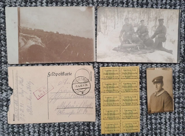 ORIGINAL GERMAN WW1 world war one photographs/feldpostkarte ration Card ...