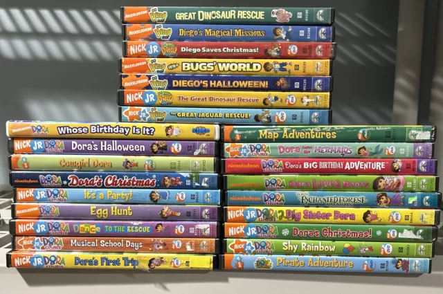 NICK JR. Nickelodeon DVD Lot of 24 Dora The Explorer Diego ... NICK JR. Nickelodeon DVD Lot of 24 Dora The Explorer Diego ...