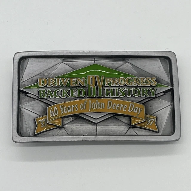 60 YEARS OF John Deere Day Belt Buckle 1937-1997 Driven by Progress ...