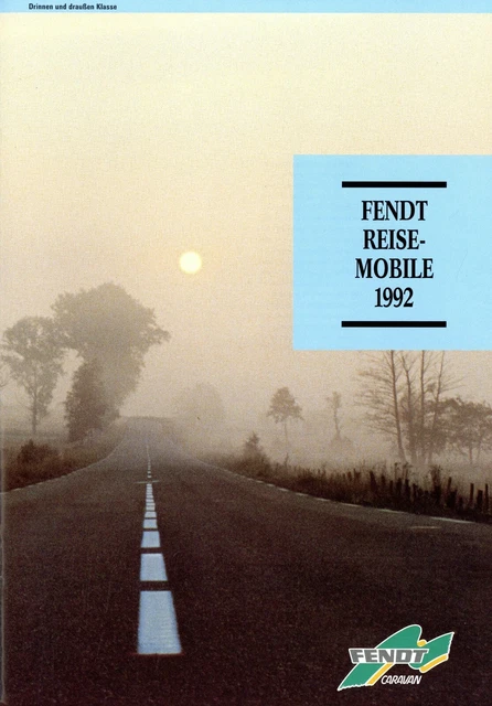 FENDT MOTORHOMES 1992 D catalogue incl. price list 640 SK RS 570 500 ...