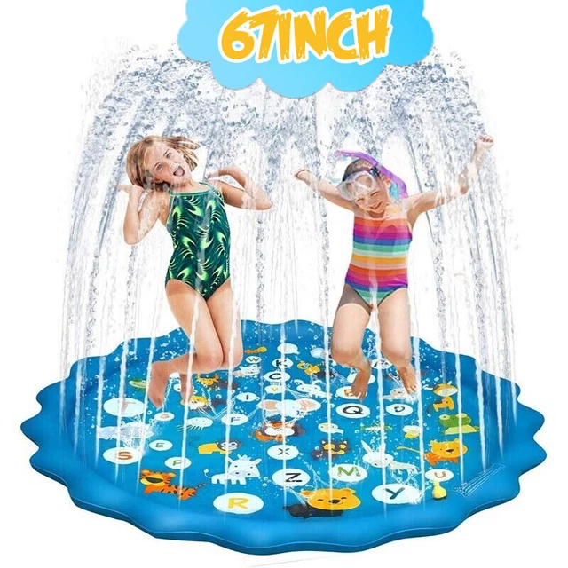 SPRINKLE SPLASH PLAY Mat Water Play Mat Sprinkler Spray Pad Outdoor ...