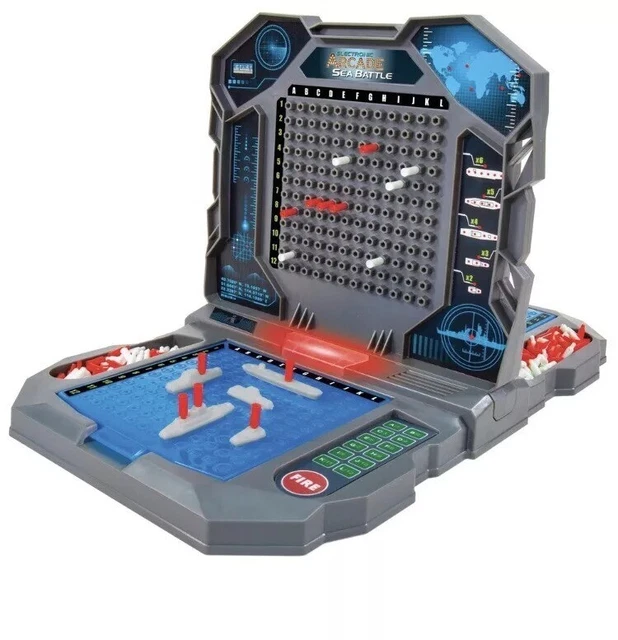 ELECTRONIC ARCADE SEA Battle Ships Board Game Combat Destroy Fun Kids ...