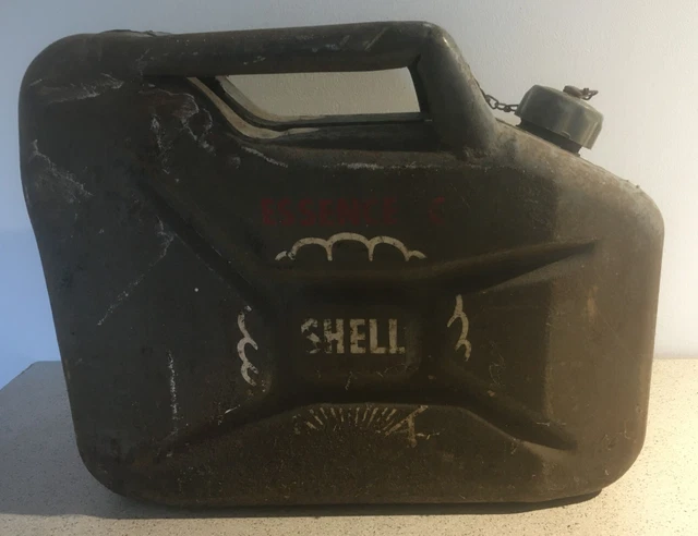 ANCIEN BIDON SHELL Essence C (années 50) old oil can alter Ölkanister ...