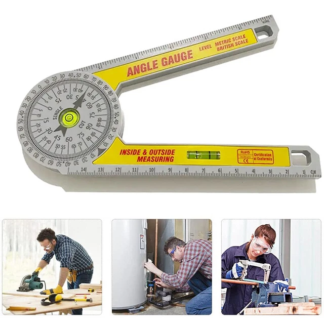 360° ANGLE FINDER Miter Saw ABS Protractor Ruler Woodworking Measuring ...