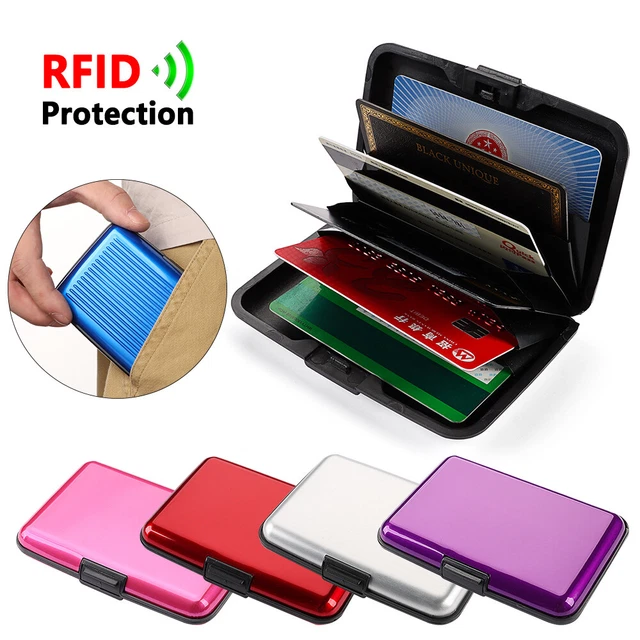 ANTI-THEFT WALLETS METAL ID Card Case Credit Card Holder Coin Purse ...