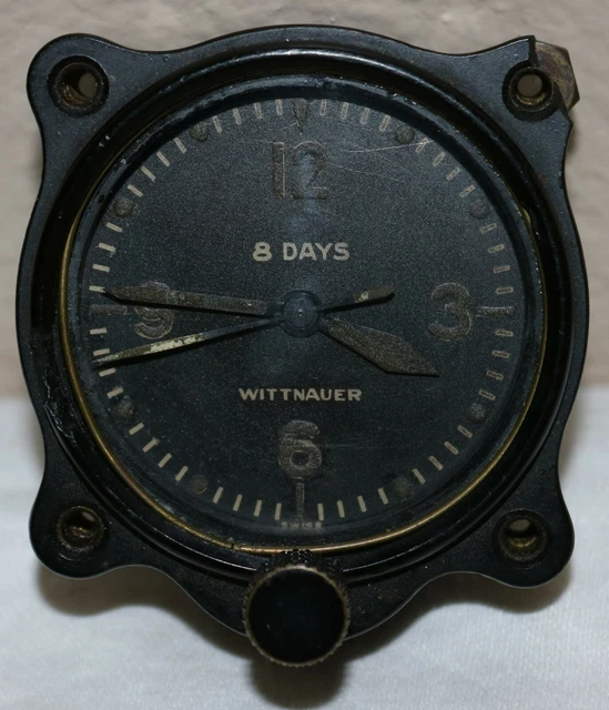 WW2 BRITISH CANADIAN US RAF RCAF USAAF Wittnauer 8 Day Cockpit Clock ...