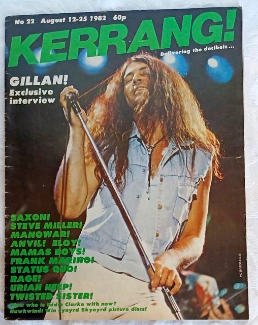 KERRANG MAGAZINE NO. 22 August 1982 Ian Gillan Saxon Twisted Sister Ex ...