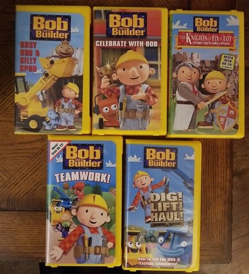 LOT OF 5 Bob the Builder VHS- Teamwork!, Dig! Lift! Haul!, Celebrate ...