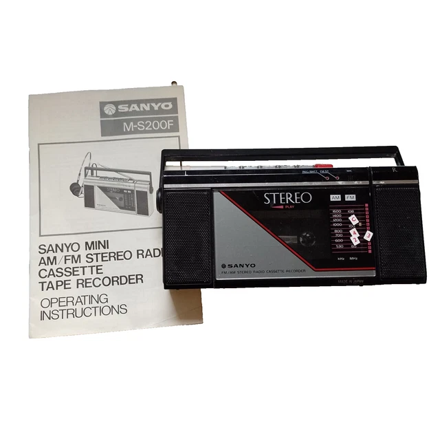VINTAGE SANYO Fm/Am Stereo Radio Cassette Recorder M-S200f Spares Or Repairs £9.99 - PicClick UK