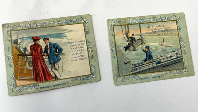 ANTIQUE TURKISH TROPHIES CIGARETTES Victorian Trade Card FORTUNE SERIES ...