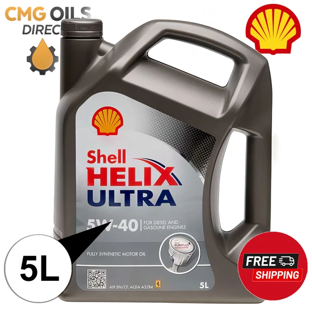 SHELL HELIX ULTRA 5W-40 FULLY SYNTHETIC Engine Oil ACEA A3/B4 5 L £35. ...
