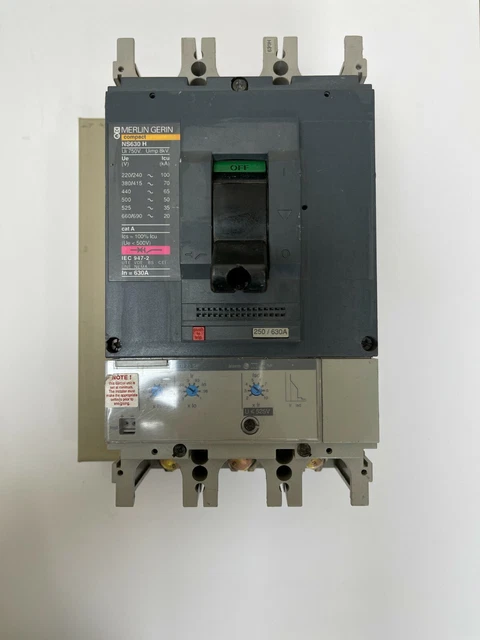 SCHNEIDER 630A MCCB MERLIN GERIN NS630N 3 POLE 3 PHASE 250/630A ...